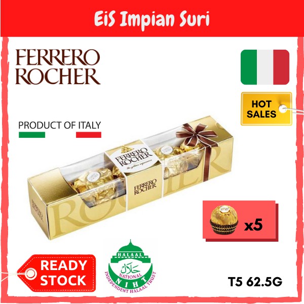 (Ready Stock!!) Ferrero Rocher T5 62.5G Chocolate Box | Shopee Malaysia