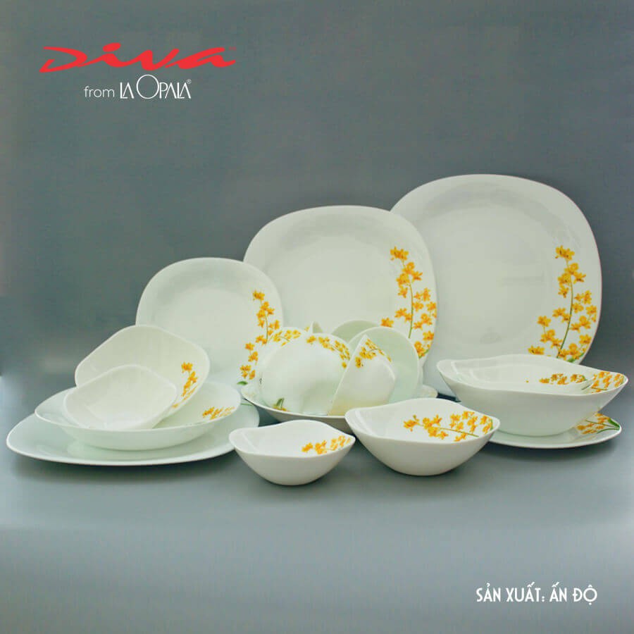 Diva Ivory Y.G Square Glass Bowl (La Opala) | Shopee Malaysia