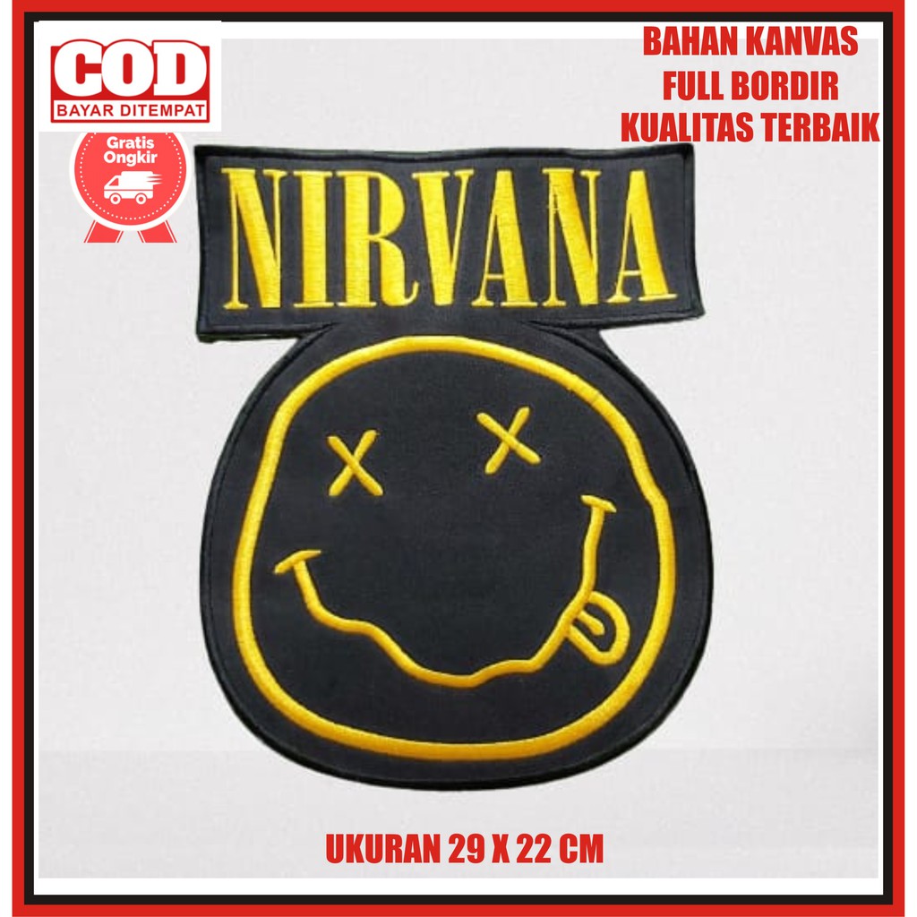 Backpatch Patch Large Embroidery Emblem Large Embroidery Back Nirvana ...
