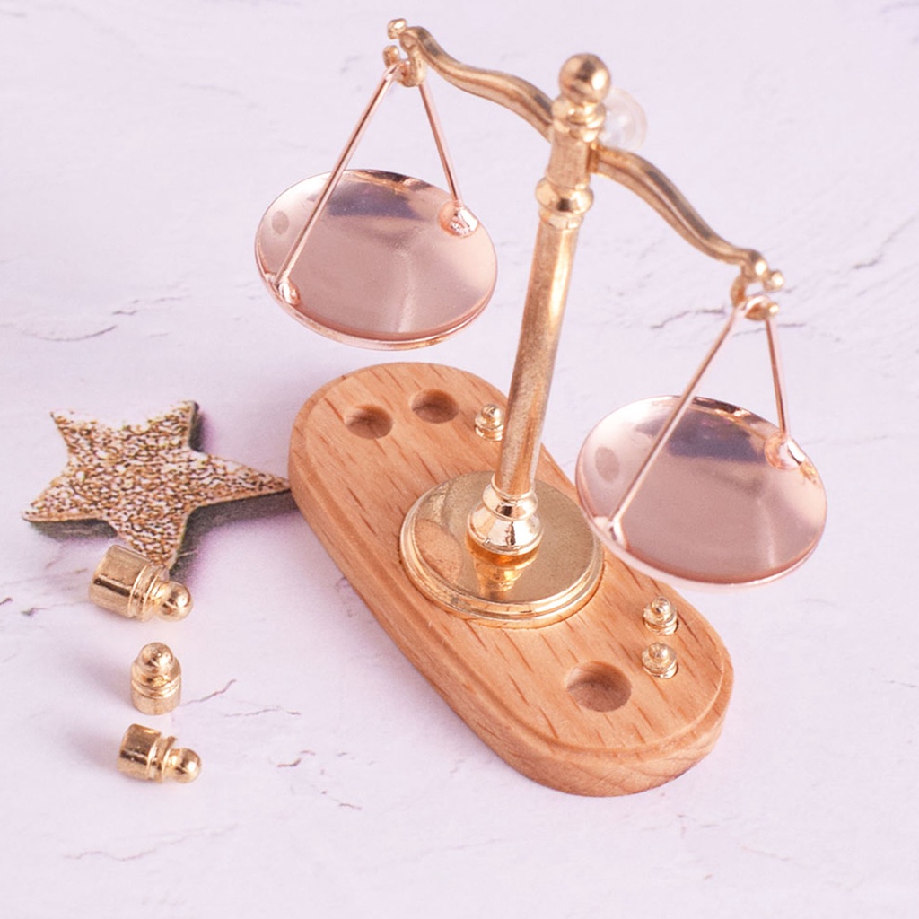 Miniature Vintage Balance Scales with 6 Weight Retro Gadgets Mini ...