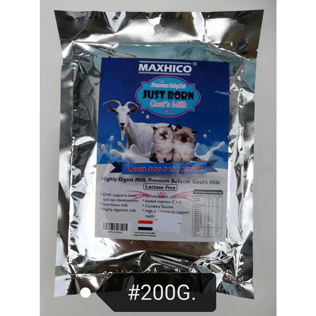 CF10 Maxhico Just Born Goat Milk 200gram Cat Kitten Susu Anak Kucing ...