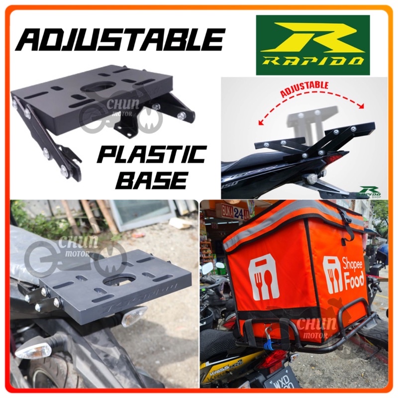 Rapido Adjustable Monorack (PLASTIC BASE) for Bag Delivery Rack Honda ...