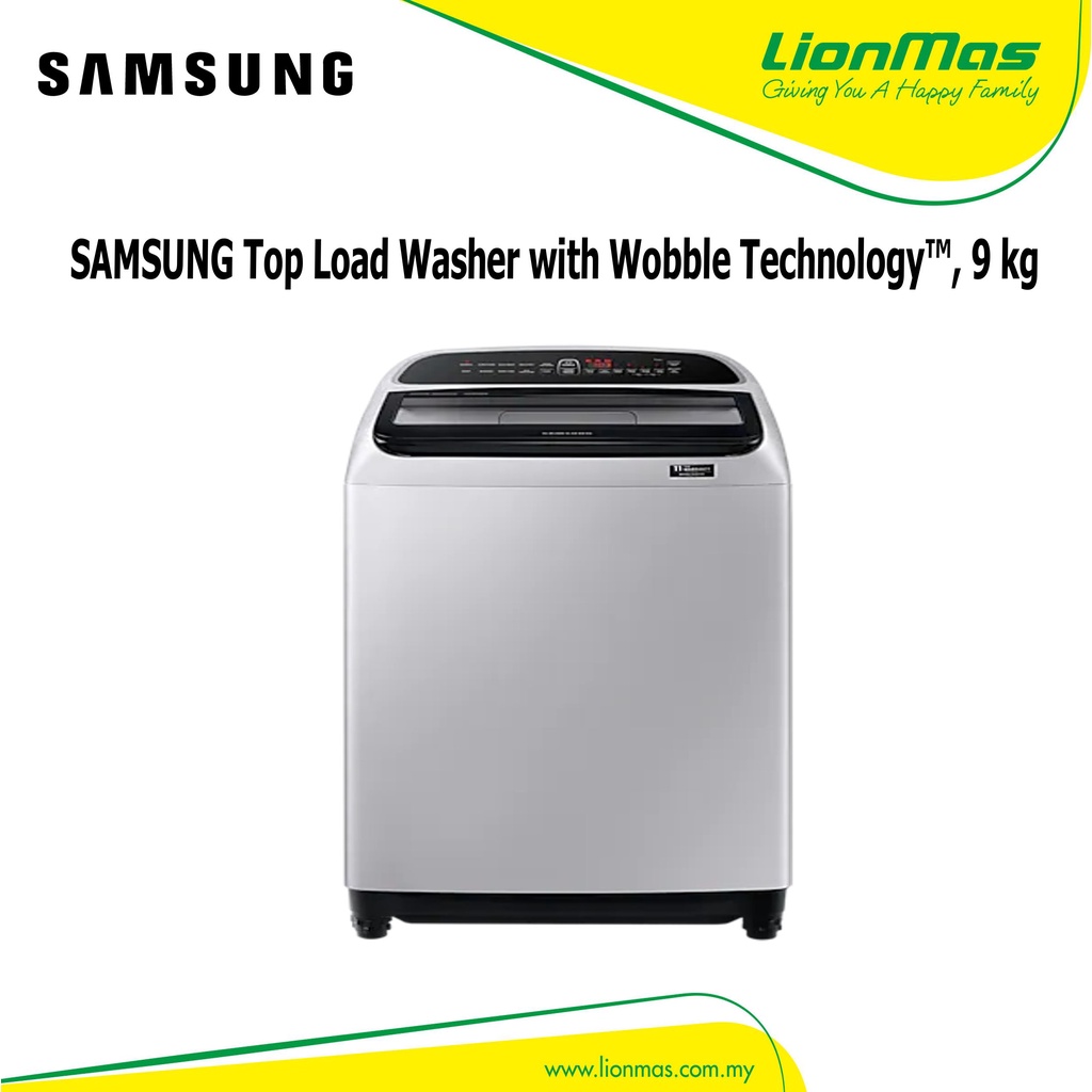 Samsung 9kg Top Load Washer with Wobble Technology, , SAM-WA-90T5260BY ...
