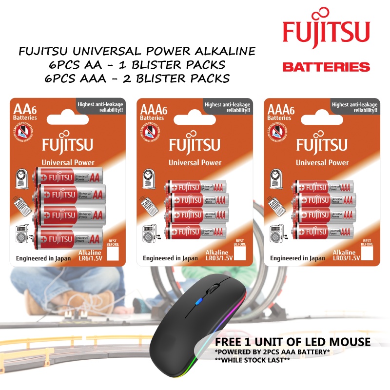 🔥READY STOCK🔥 Fujitsu Battery Alkaline Universal Power AA AAA 3 Bundle ...