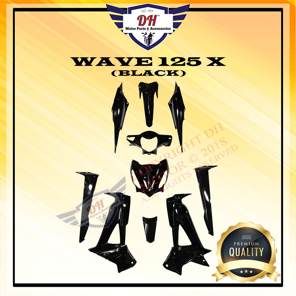 WAVE 125 X COVER SET (BLACK) FULL SET HONDA ULTIMO | Shopee Malaysia