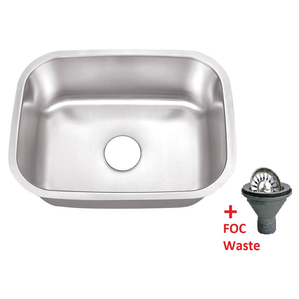 113 Stainless Steel Single Bowl / Sinki Dapur 420MM X 370MM X 160MM X 0 ...