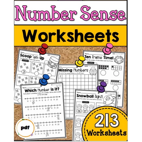 340- Number Sense Mathematic Worksheet Preschool Kindergarten Learning ...