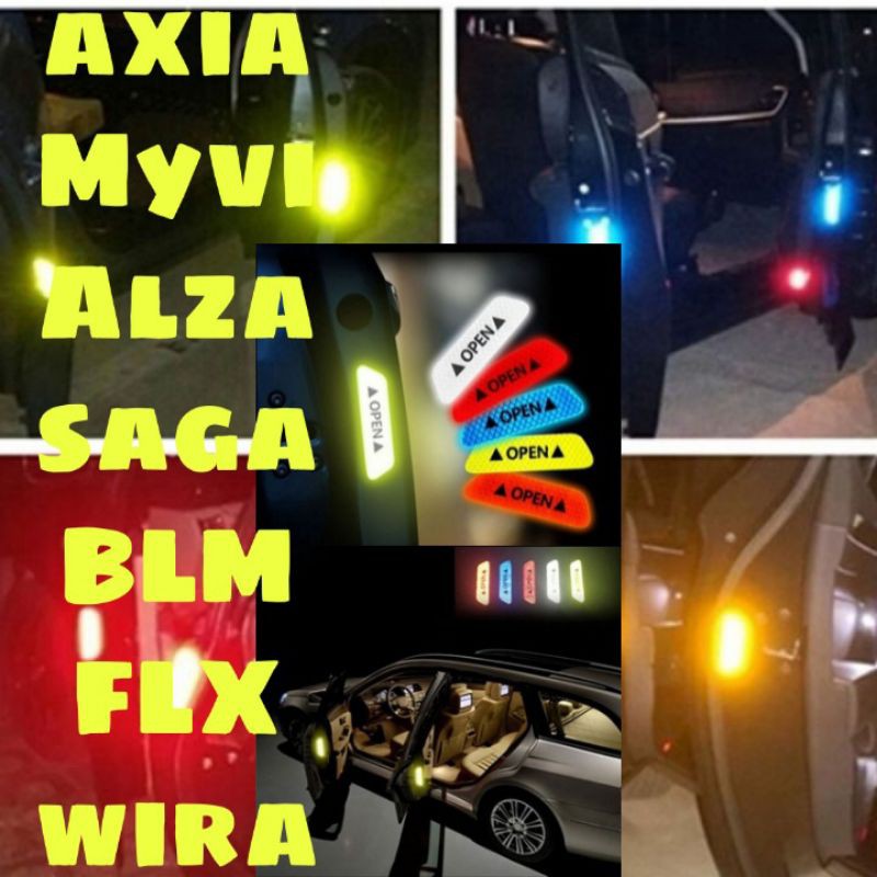 🔥VIRAL🔥1pcs universal warning mark reflective tape car door sticker ...