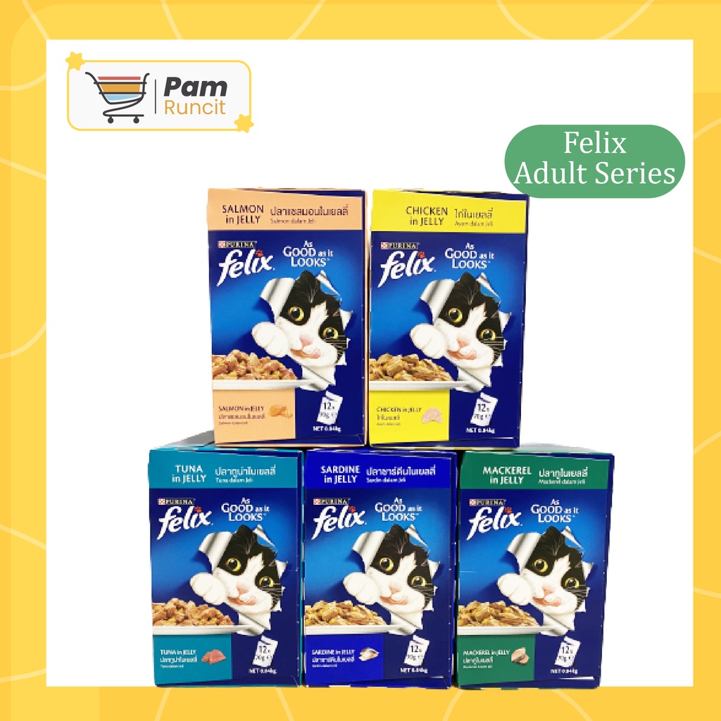 Purina Felix Pouch Wet Food Pouch 70g x 12 [Assorted] | Shopee Malaysia
