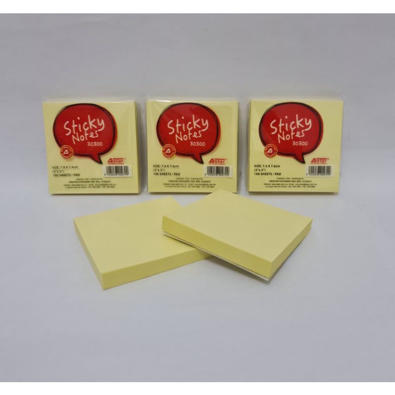 Astar Sticky Note 76mmX76mm (3"x3") 100sheets/Pad | Shopee Malaysia