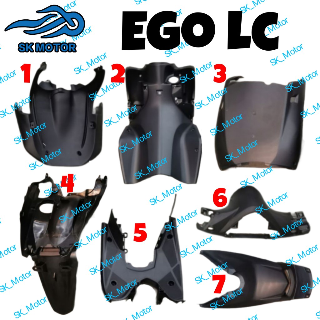 Yamaha EGO LC Original Inner Cover Full Set Kaver Hitam Meter Tengah ...