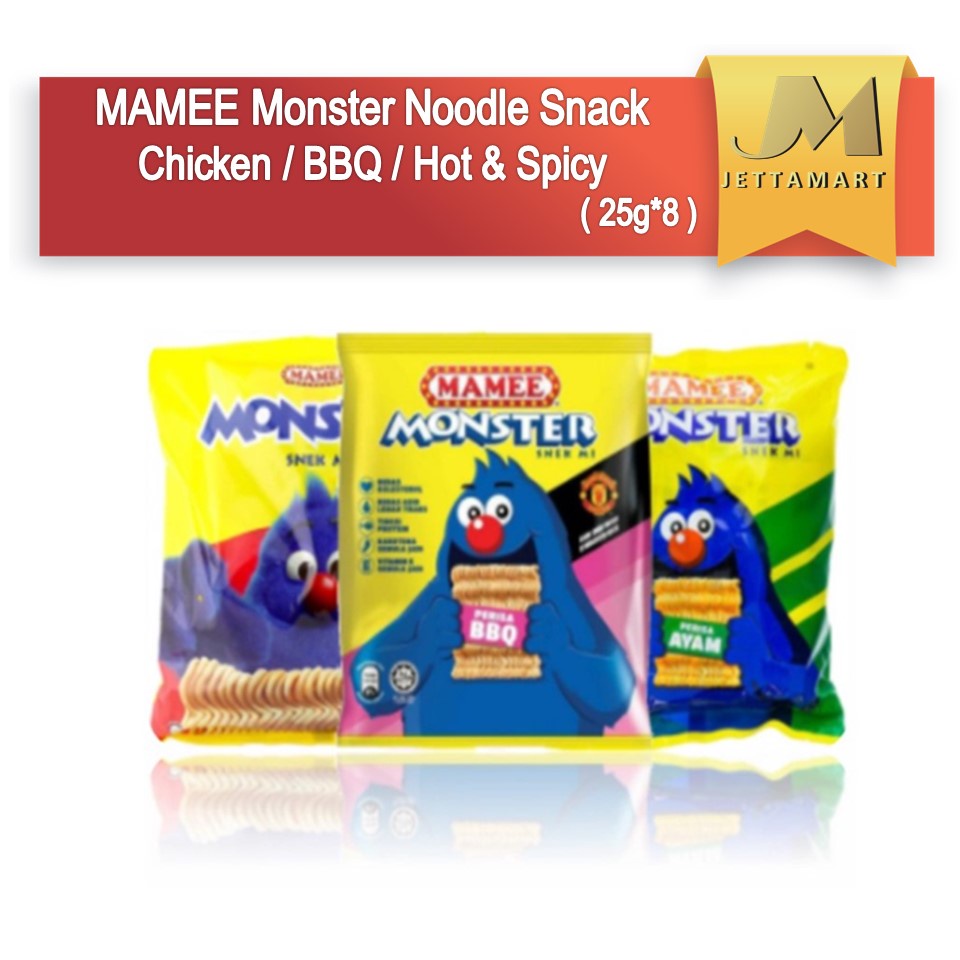 MAMEE Monster Noodle Snack - Chicken / BBQ / Hot&Spicy (25g*8packs ...