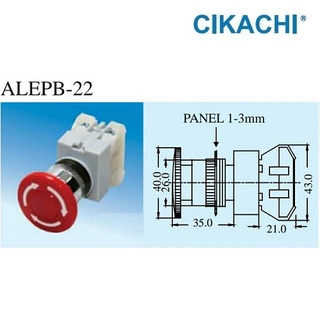 CIKACHI CKC 22MM ALEPB Push Lock Mushroom Head Emergency Stop Button ...