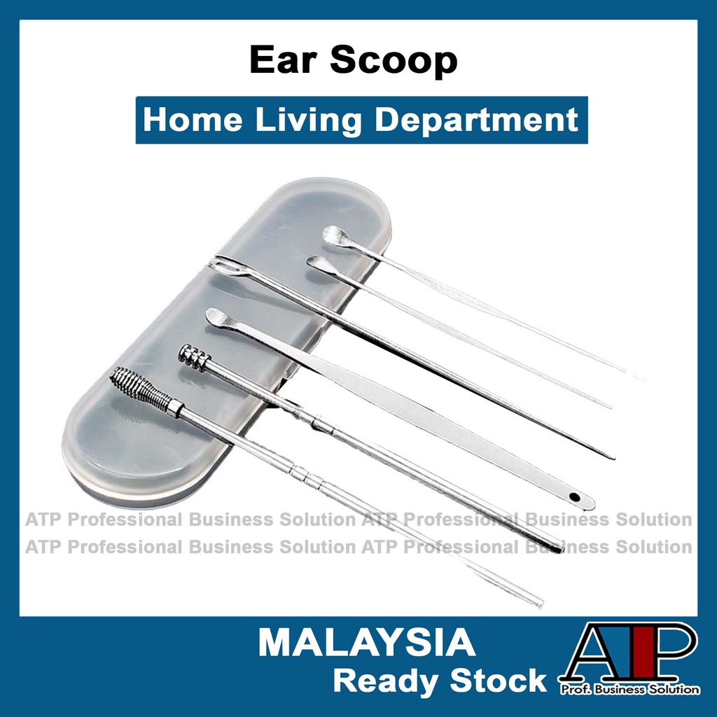 Beauty🪞 Ear Scoop Stainless Steel 6 Piece Set of Ear Scoop Spiral ...