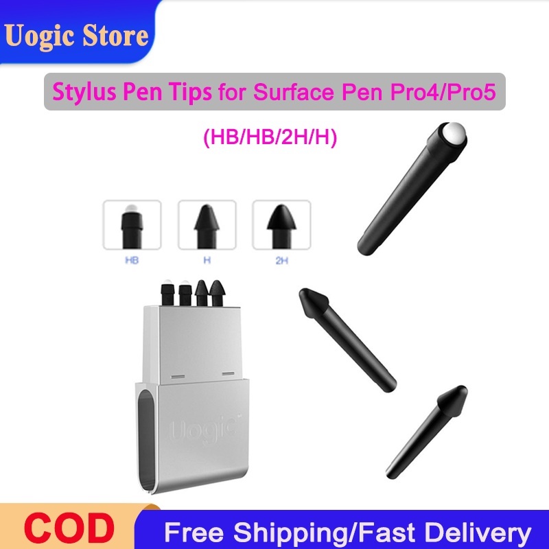 Uogic Surface Pen Tips 4PCS Replacement Kit (HB/HB/2H/H) Compatible ...