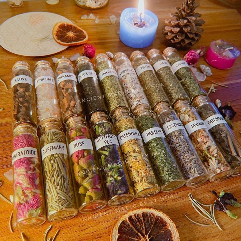 (40 Types) WITCHCRAFT HERBAL JARS | Decorative dried flower vase ...