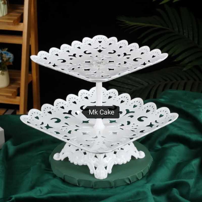 New design 2 layer snacks candys fruits plate stand birthday party ...