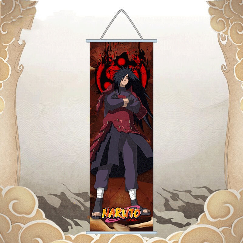 Classic Anime Poster Naruto Ninja Sasuke Scroll Canvas Hanging Painting ...