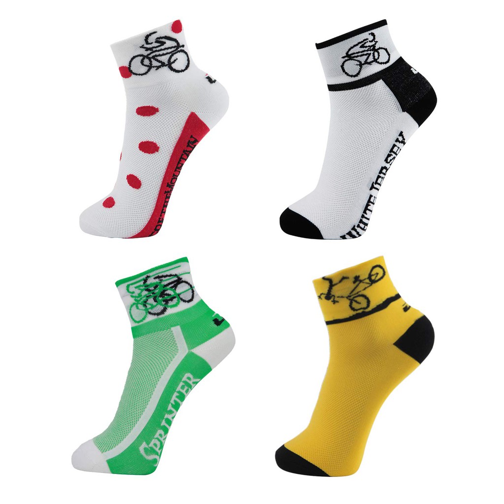 Lin Cycling Socks Coolmax Bike Jersey Socks Yellow Green White Red ...