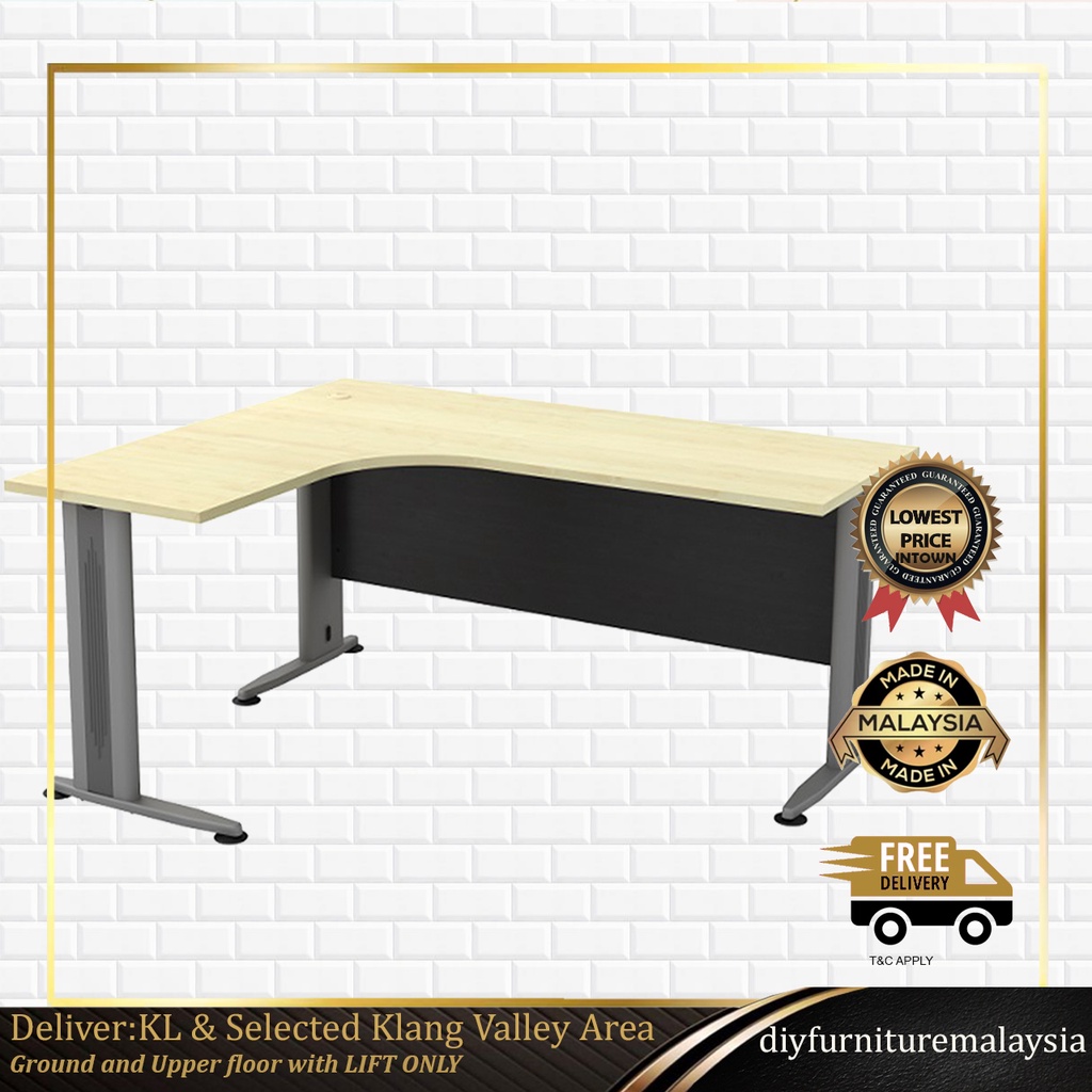 Superior Compact Office Table L-shaped | Meja Pejabat | Office Table ...