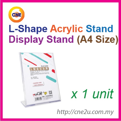 A4 & A5 Acrylic L-shape Display Stand - Portrait (For QR code scan ...