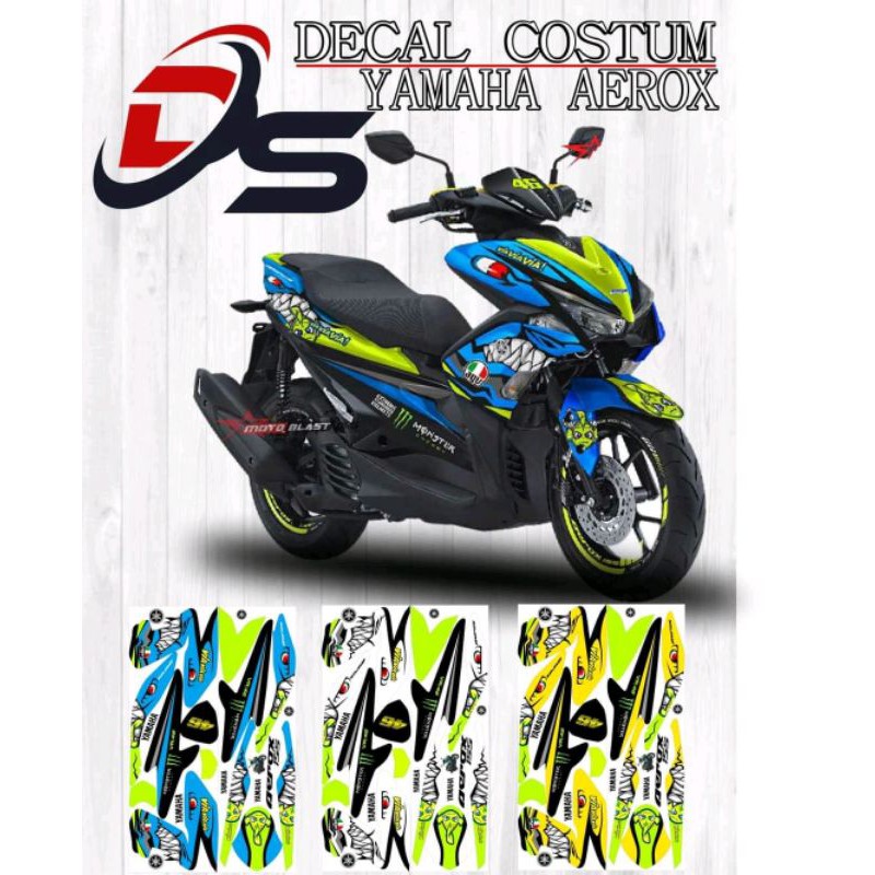 Full body aerox motorbike decal variation stickers + anti-fade ...