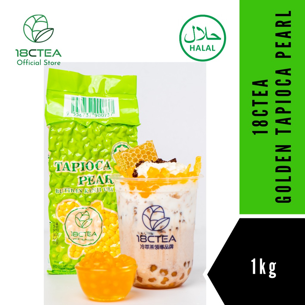 18CTEA- Golden/ Black Tapioca Pearl 1kg 【HALAL】| Milk Tea | Boba | Dessert 本地黑糖/ 黃金珍珠粉圓 1kg ...