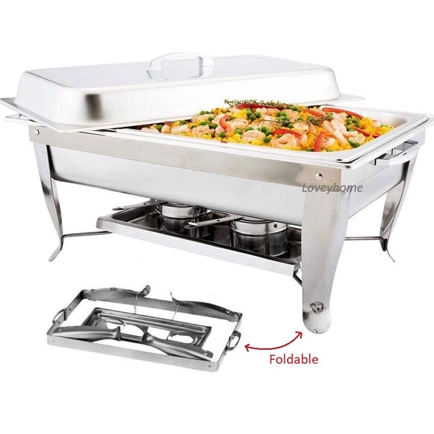 Stainless Steel Full Size Chafing Dish Buffet Set Food Warmer Dome ...