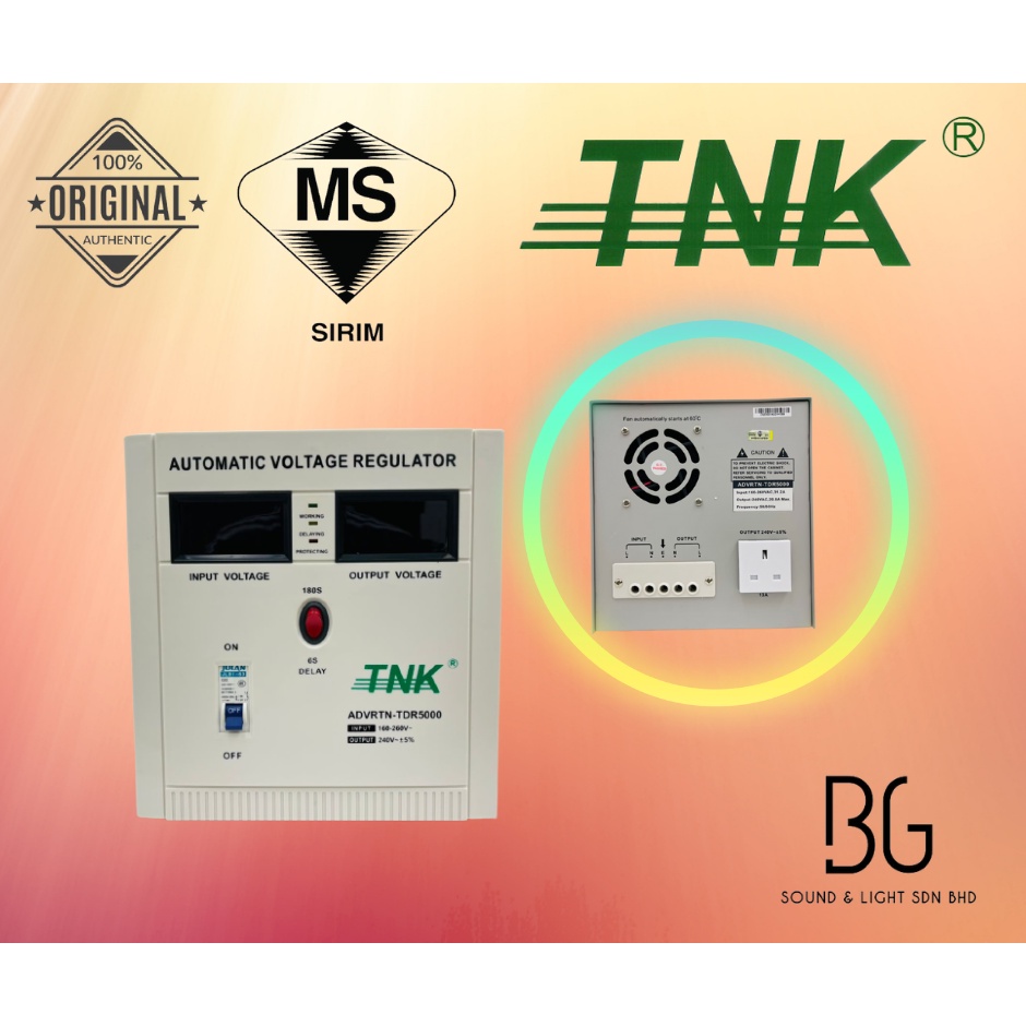 TNK AUTOMATIC VOLTAGE REGULAR 5000va - TDR5000 WITH SIRM | Shopee Malaysia