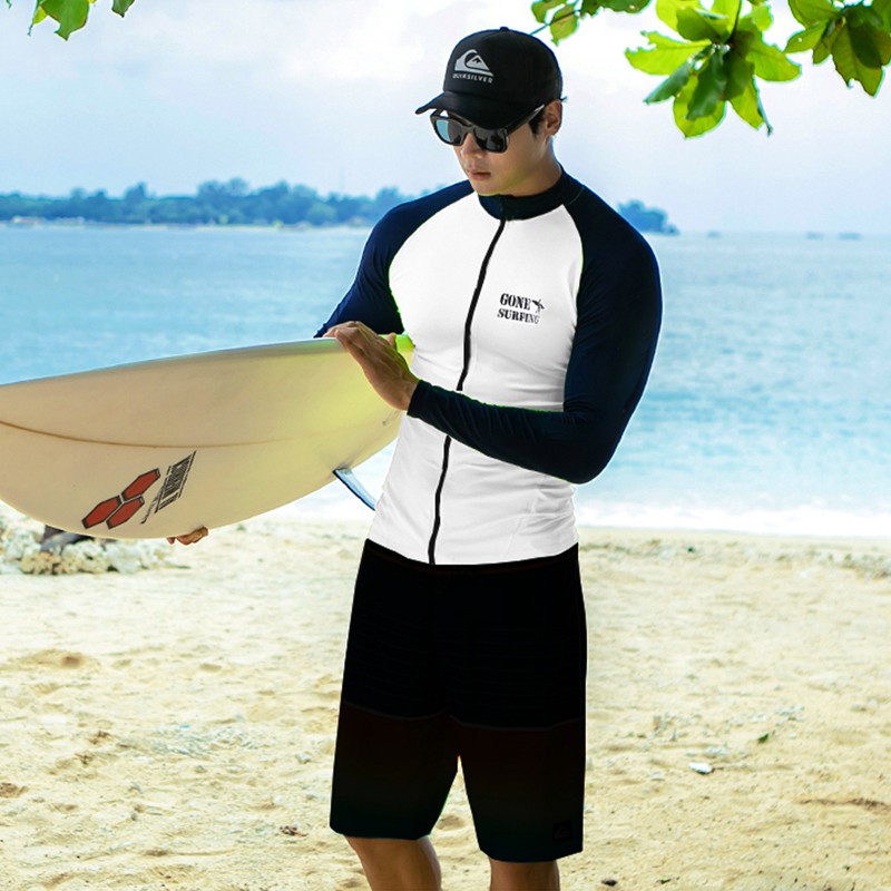 SAILBEE Mens UV Protect Surfing Rash Guard Long Sleeve Swimsuit ...