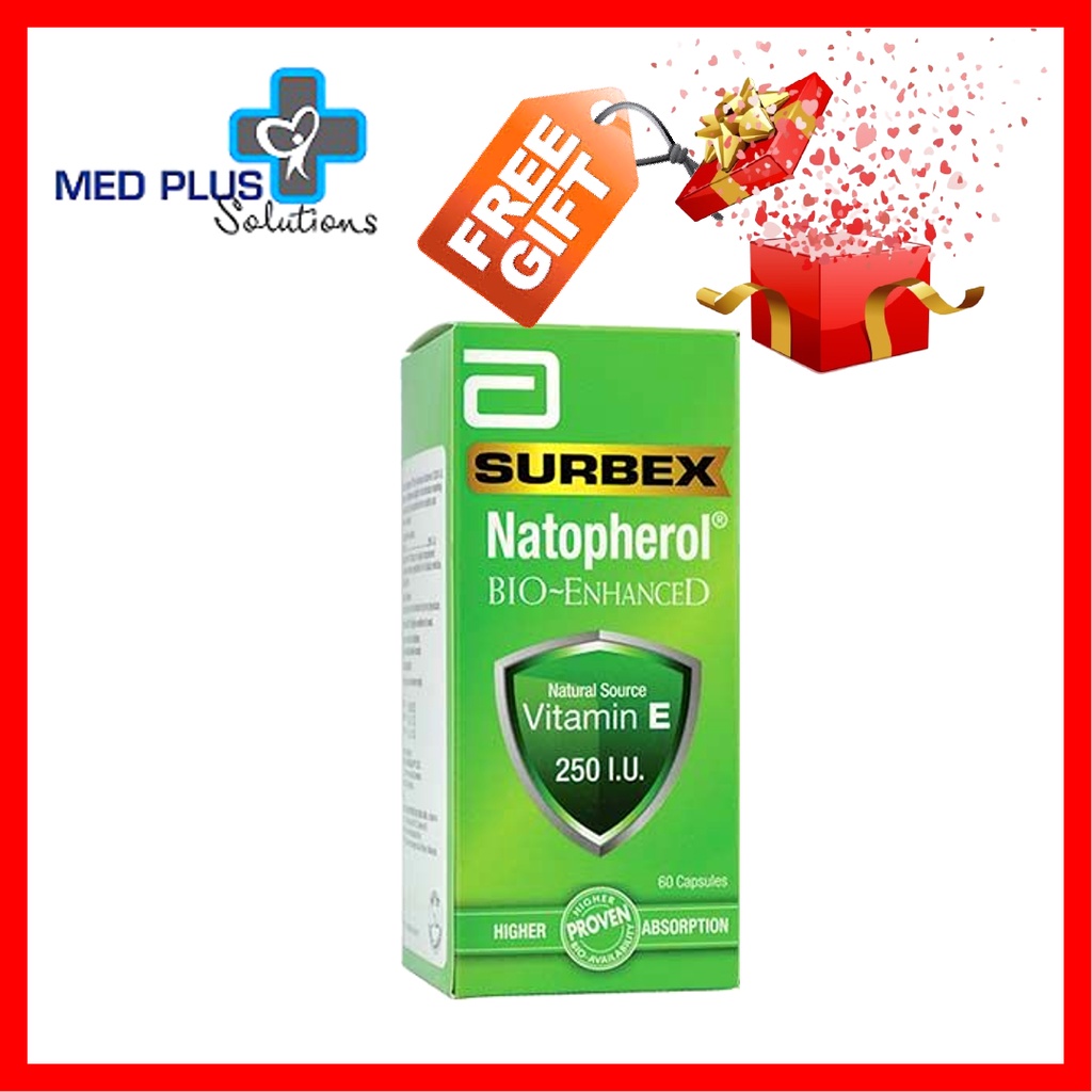 Surbex Natopherol Bio-enhanced Vitamin E 250 IU 60 capsules (Exp:2/2025 ...