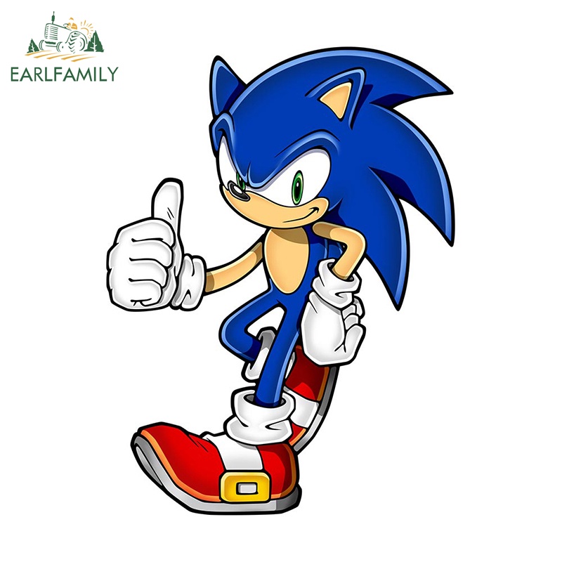 EARLFAMILY Sonic Sticker Sunscreen Waterproof Motorcycle Helmet Cartoon ...