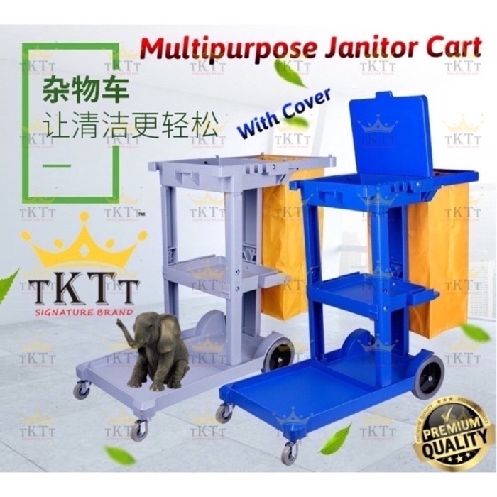 TKTT ™️ Commercial Janitor Cart Heavy Duty Cleaner Trolley ...