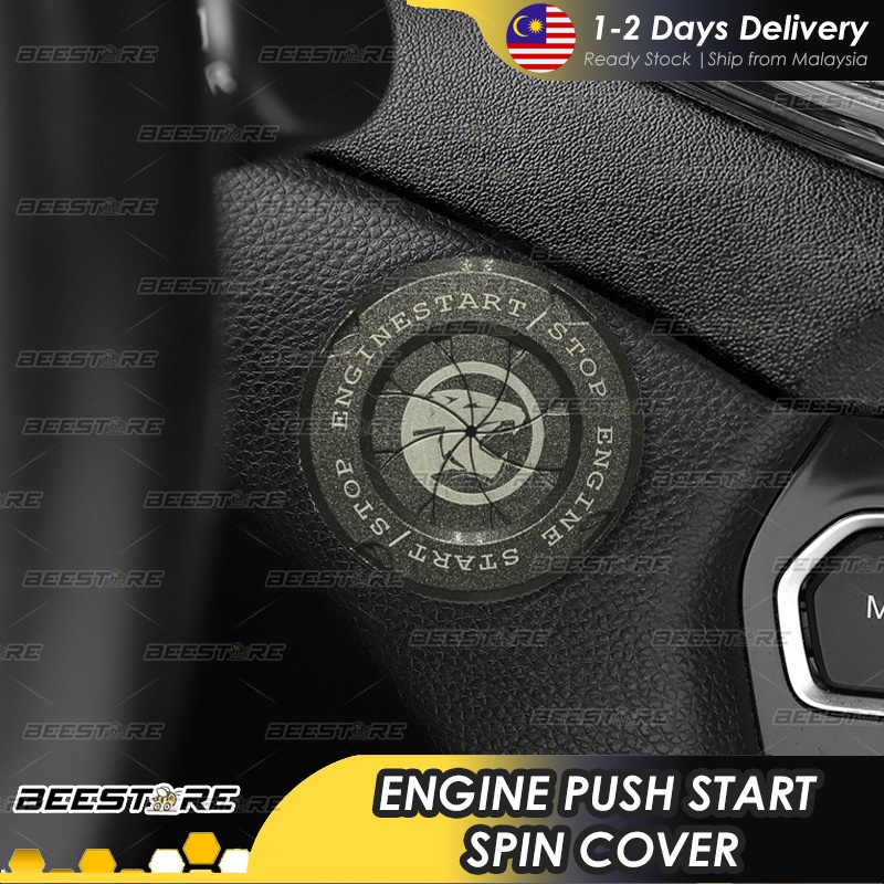 PROTON Car Engine Push Start Stop Button Switch Spin Cover motorcycle ...