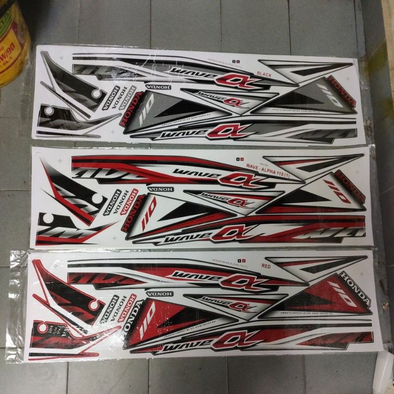 Stiker sticker body stripe cover set (1) wave alpha wave 110cx | Shopee ...