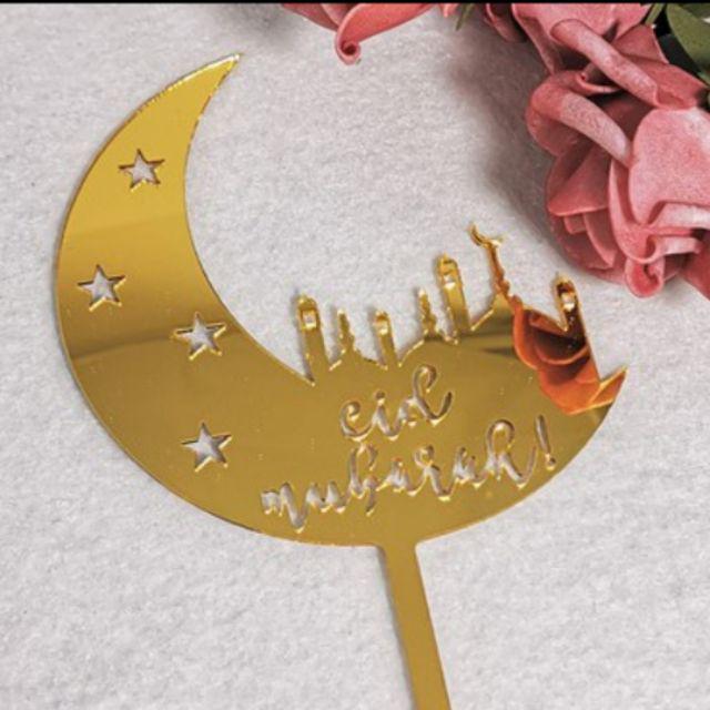 Selamat hari raya cake topper acrylic raya kek topper | Shopee Malaysia