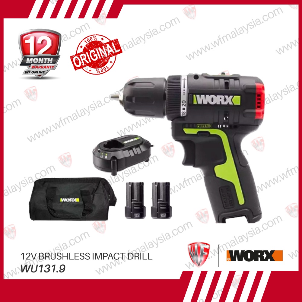 WORX WU131.9 12V Brushless Impact Drill (12 Months Warranty) | Shopee ...