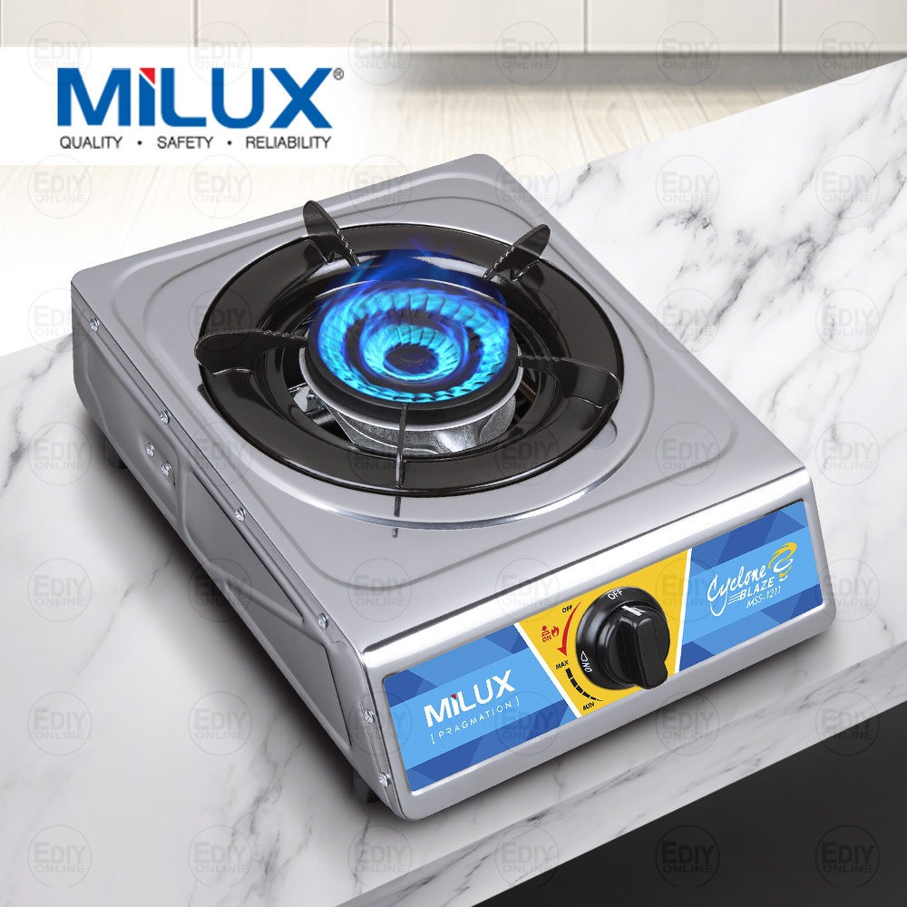 MILUX MSS-1211 Cyclone Blaze Stainless Steel Single Burner Dapur Gas ...