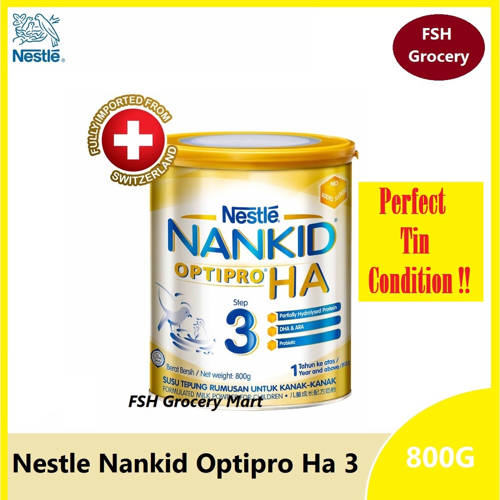 Nestle Nankid Optipro HA Step 3 Hypoallergenic 800g (nanha) | Shopee ...