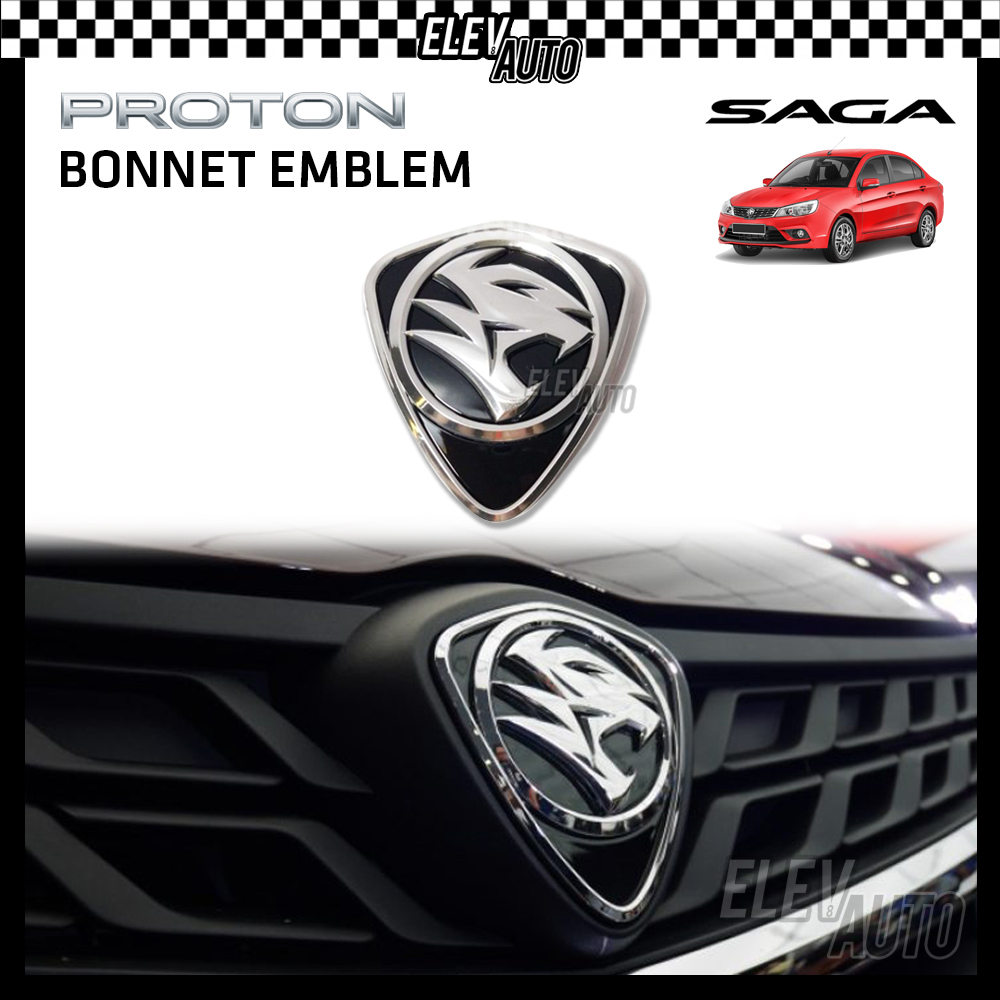 PROTON New Design Chrome Logo Emblem Front & Rear Saga 2016-2021 ...