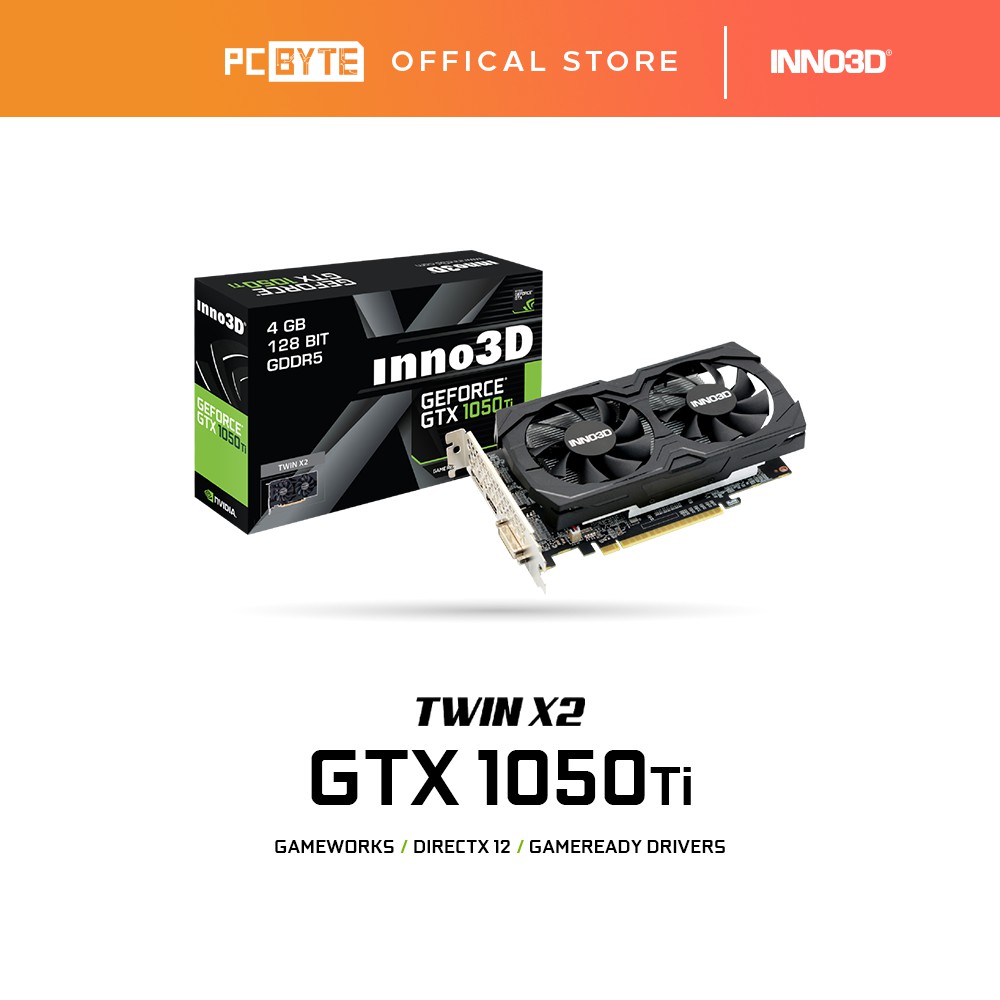 INNO3D NVIDIA GeForce GTX 1050 Ti TWIN X2 4GB GDDR5 Graphic Card ...