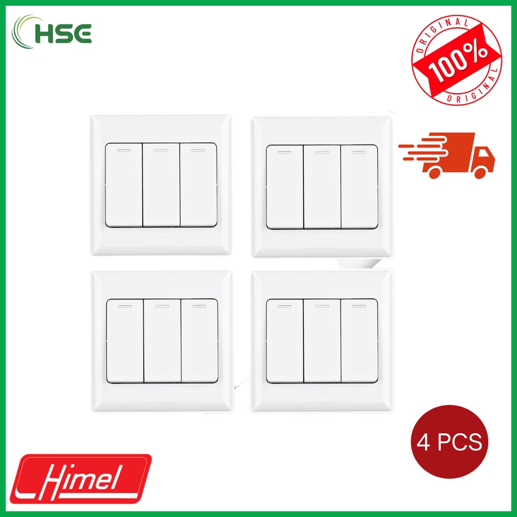 Himel Advance Series 10AX 3 Gang 1 Way Switch (Pack of 4 pcs) | Shopee ...
