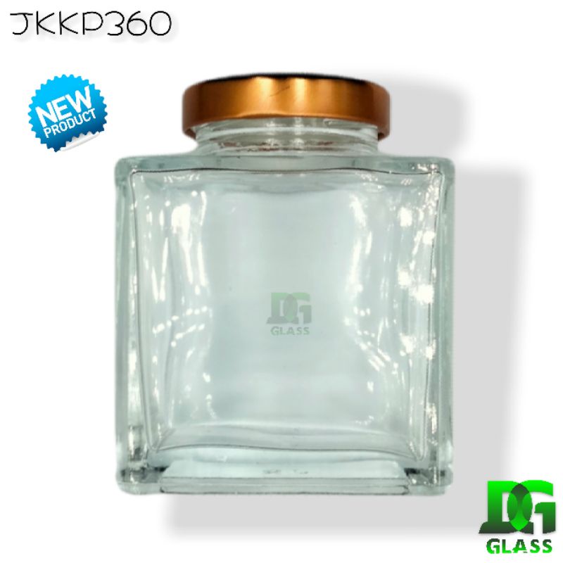JKKP360 360ml square glass jar 360ml thick square glass jar honey jar ...