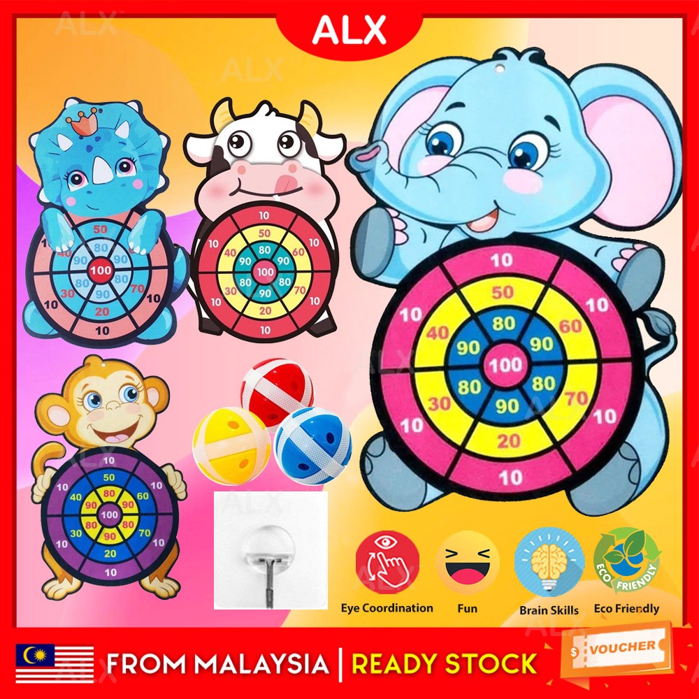 ALX Kids Dart Ball Game Toy Educational Fabric Sticky Dart Board Toys ...