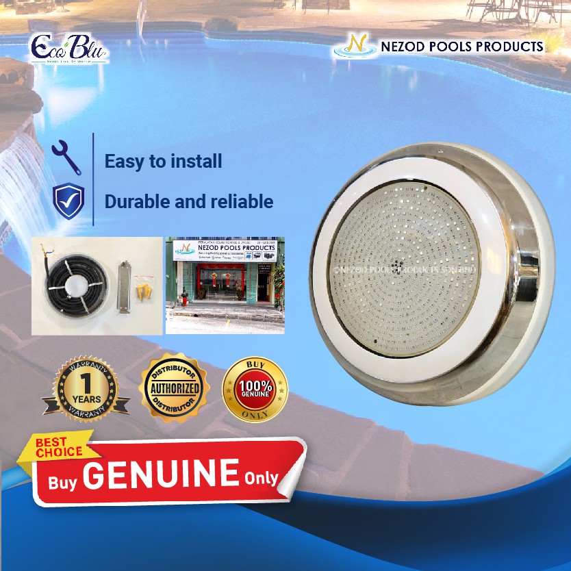 ECOBLU SPK40 LED 40W/12V (RGB) SEMI STAINLESS STEEL -WALL MOUNTED - SWIMMING POOL UNDERWATER ...