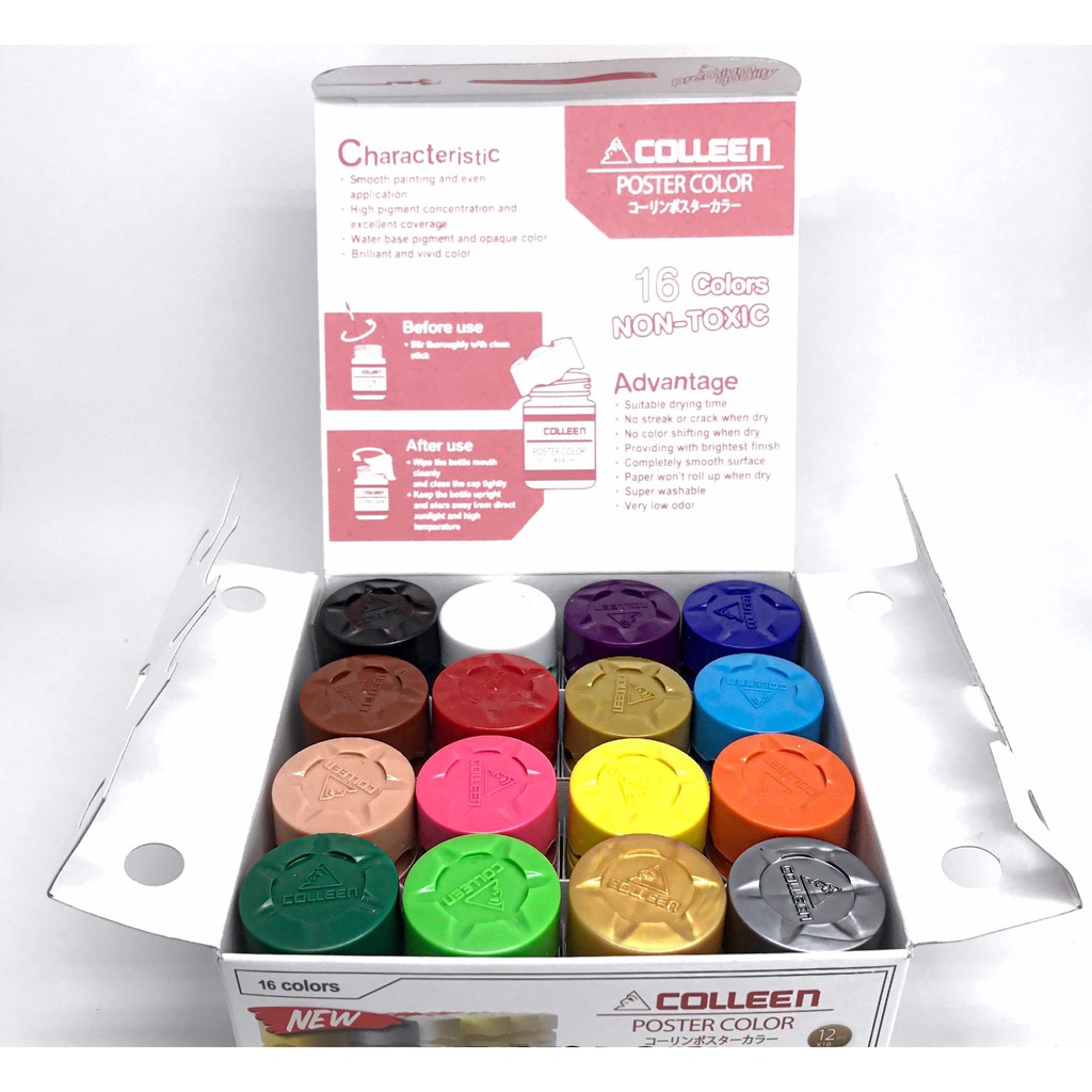 Colleen Poster Colour (16 x 12ml) | Shopee Malaysia
