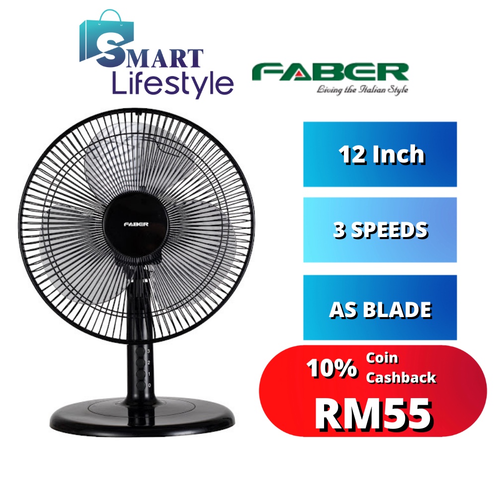 Faber Table Fan Viento (12") 1208BK | Shopee Malaysia