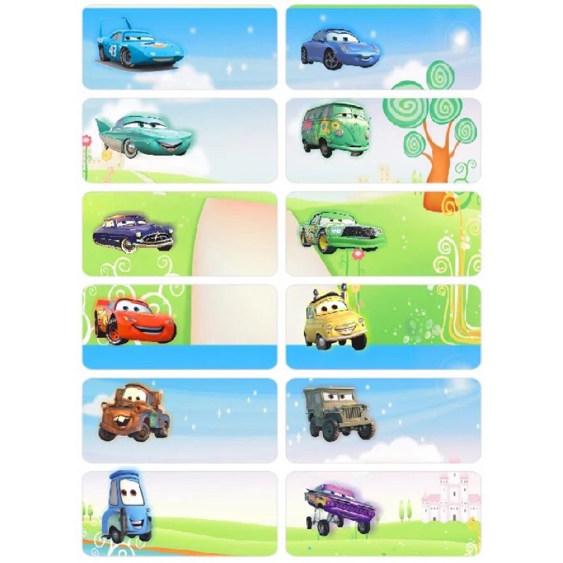 (L) Racing Car Sticker Nama Kalis Air (Waterproof Name Sticker ...