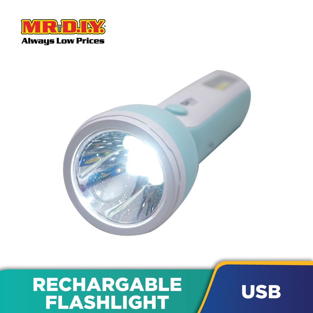 (MR.DIY) USB Rechargeable Flashlight | Shopee Malaysia