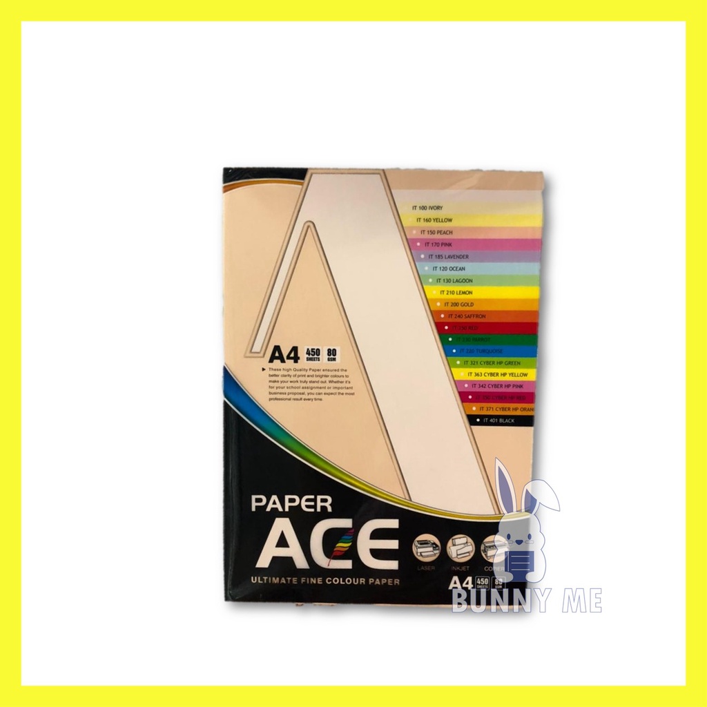 ACE COLOUR PAPER 80GSM A4 450SHEETS / KERTAS WARNA // LIGHT // CYBER ...